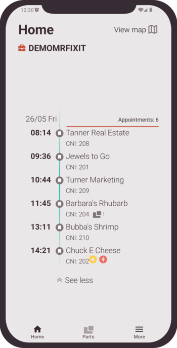 Field service management mobile application experience